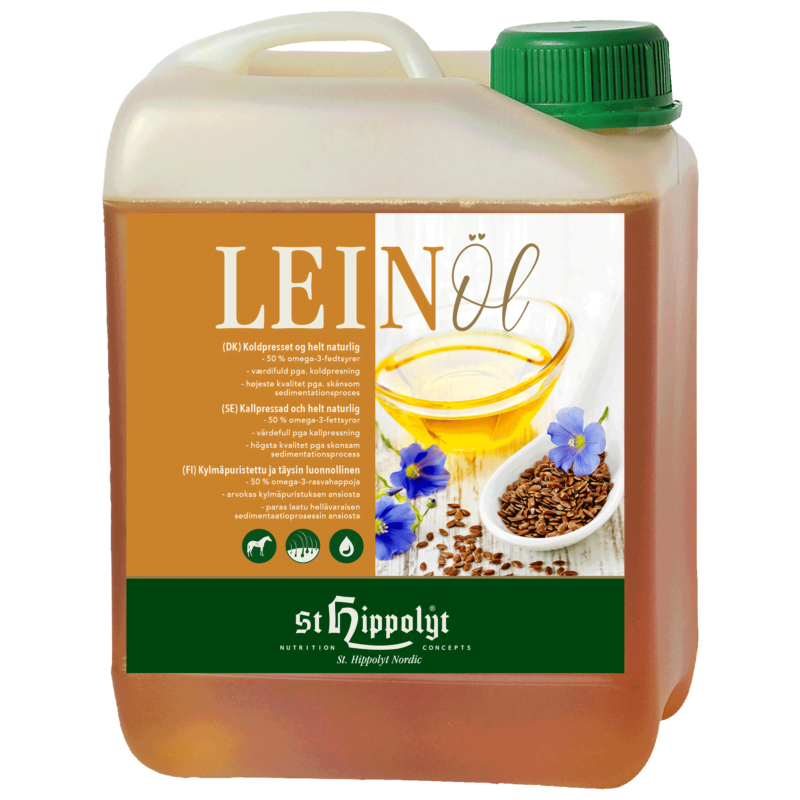 Leinöl – linfrøolie, 2,5liter – For Hest AS – Det beste for din hest